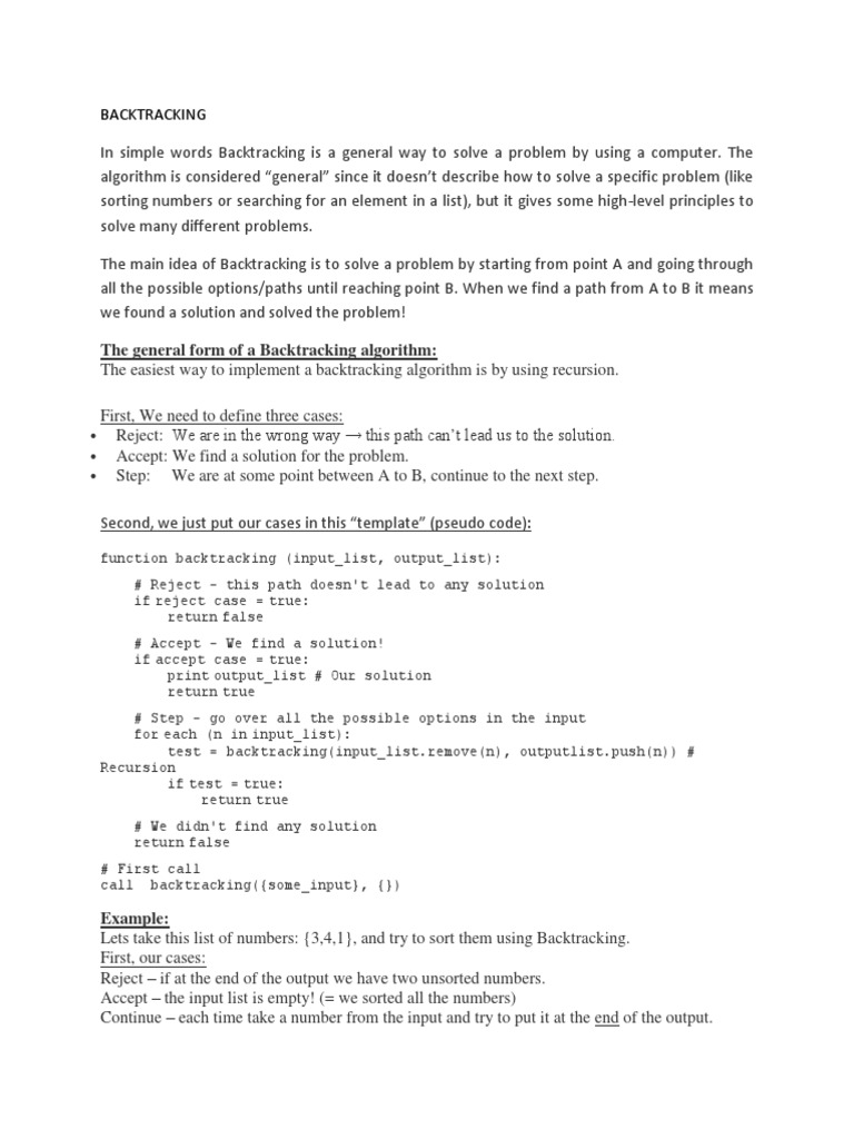 Backtracking Concept | PDF | Computer Science | Algorithms