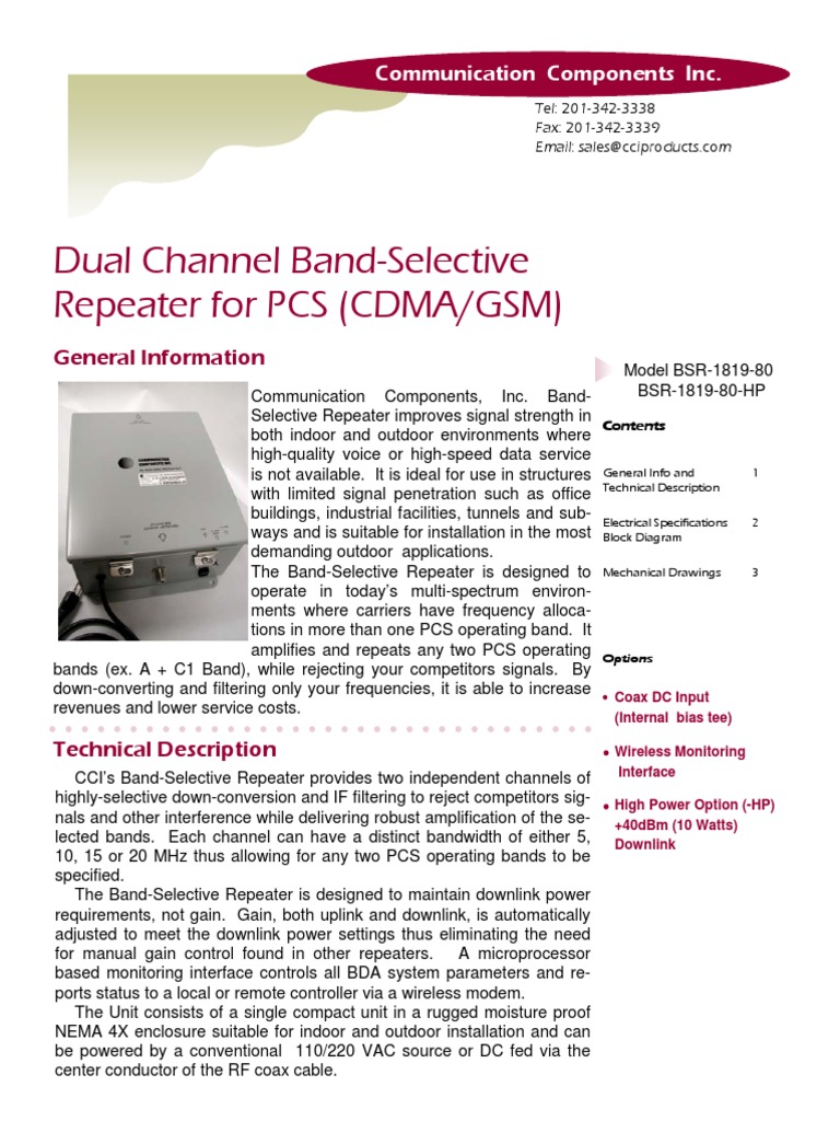 Channel-Selective PCS Repeater | PDF | Decibel | Amplifier