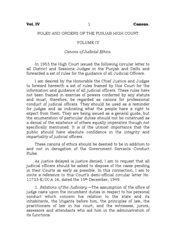 Punjab and Haryana High Court Rules Volume IV | PDF | Magistrate | Judge
