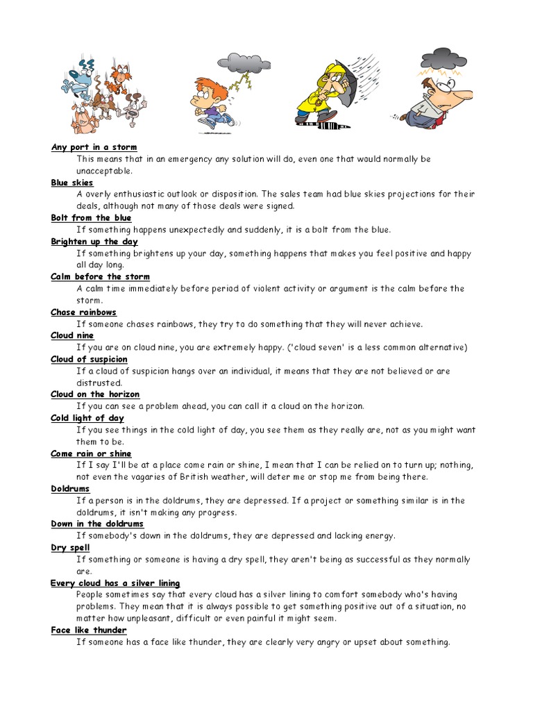 Idioms Weather | PDF