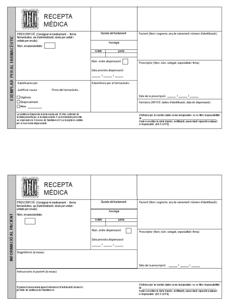 Recepta Medica Cat | PDF