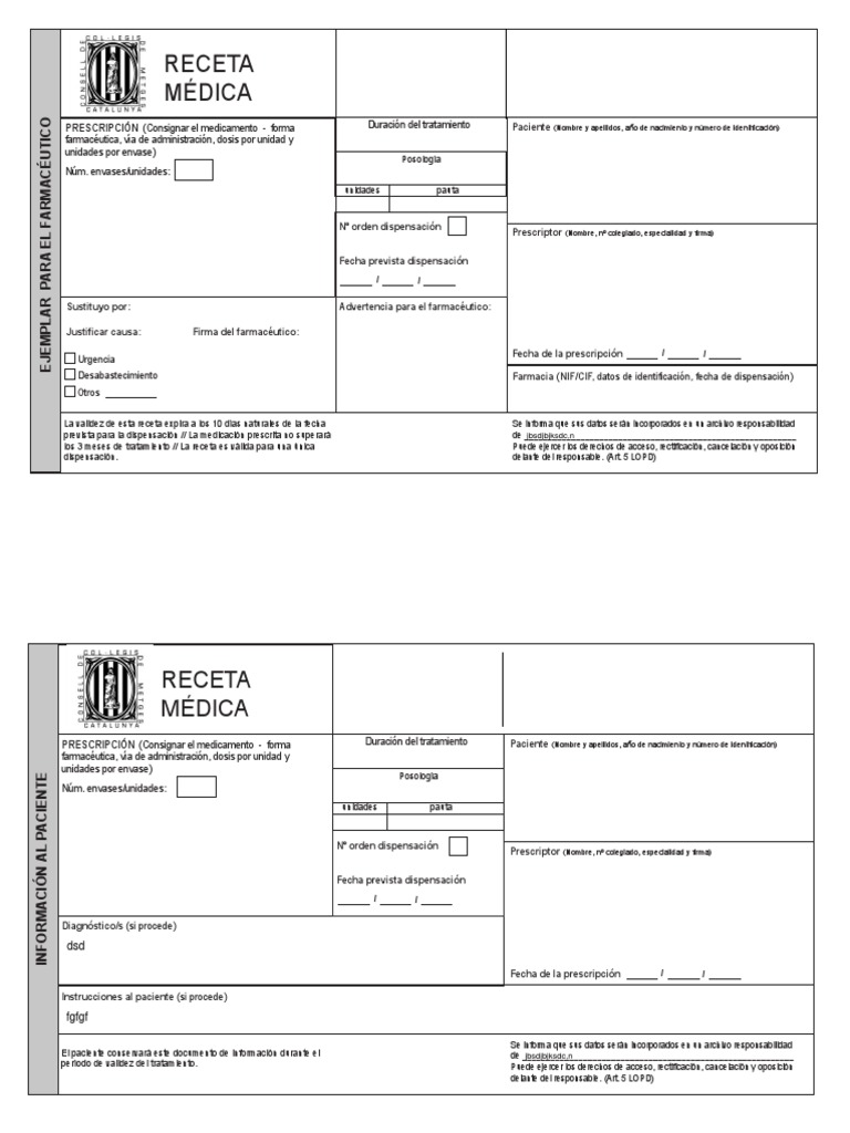 Modelo de Receta Médica Privada | PDF