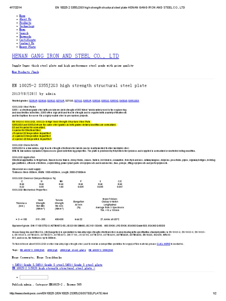 En 10025-2 S355J2G3 High Strength Structural Steel Plate | Structural ...