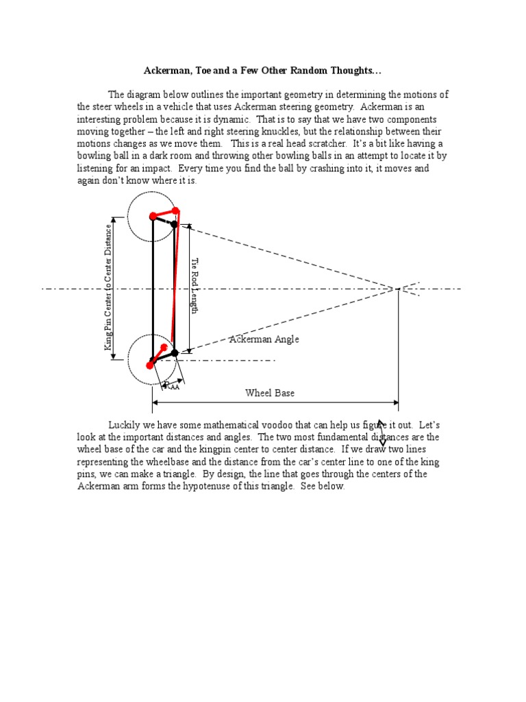 Ackerman Steering Formula Derivation | PDF