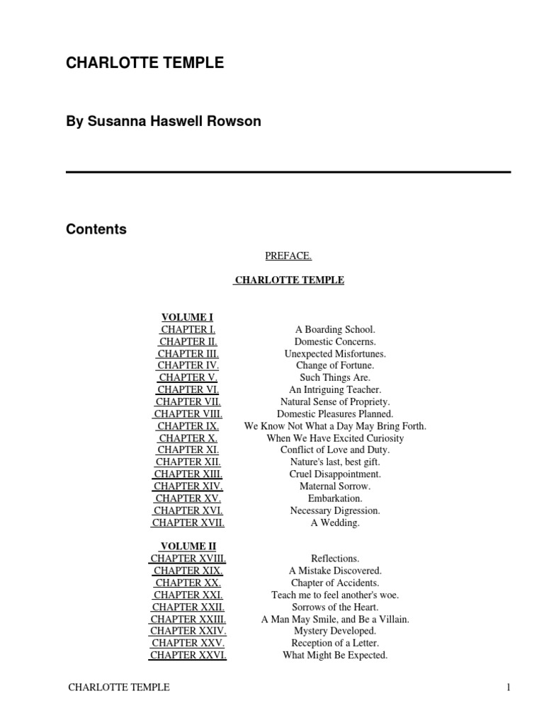 Charlotte Temple by Rowson, Mrs. Susanna (Haswell), 1762-1824 | PDF