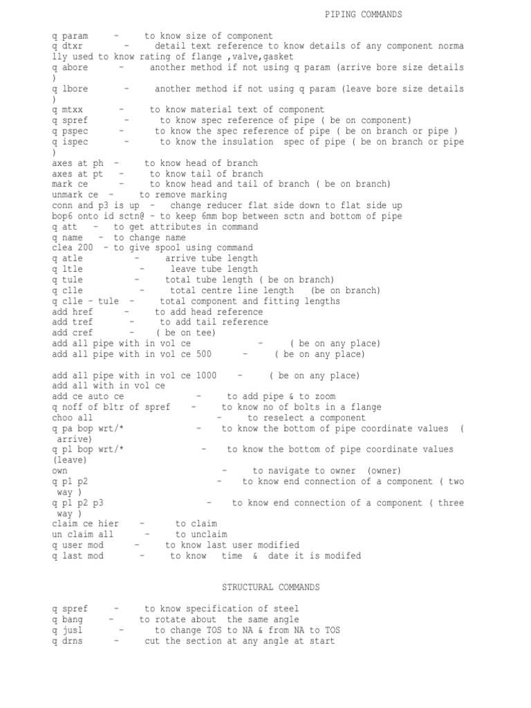 PDMS basic Commands | Pipe (Fluid Conveyance) | Building Materials
