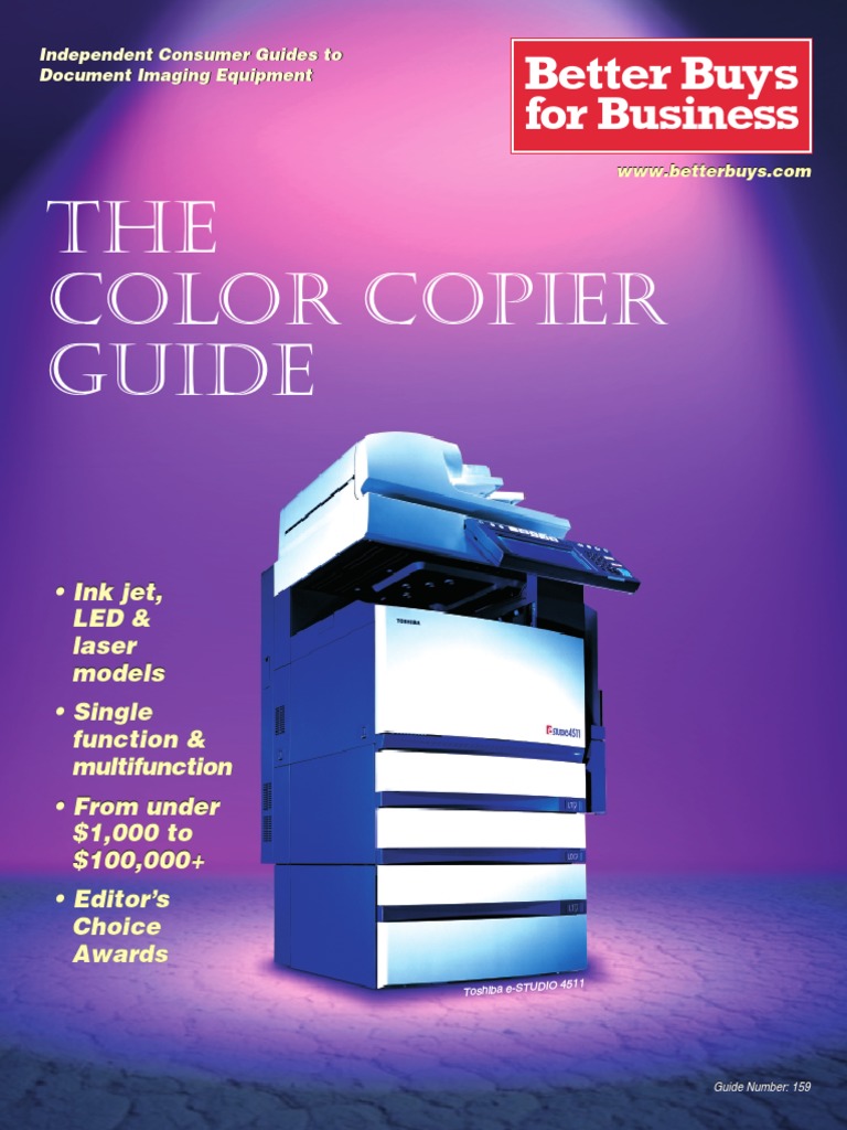 THE Color Copier Guide: Better Buys | PDF | Fax | Photocopier