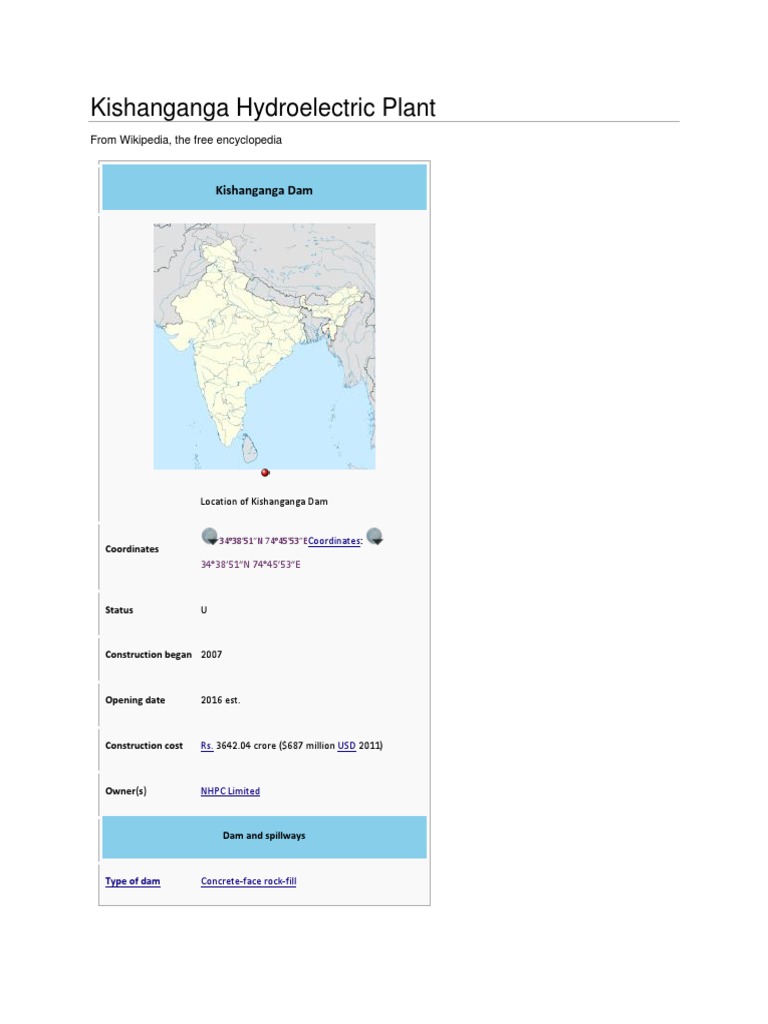 Kishanganga Hydro Project Overview | PDF | Transparent Materials ...