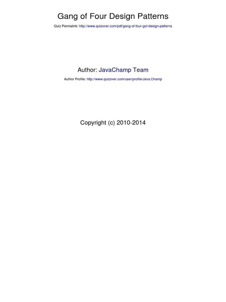 Gang of Four Java Design Patterns Gof Exam | PDF | Class (Computer Programming) | Object ...
