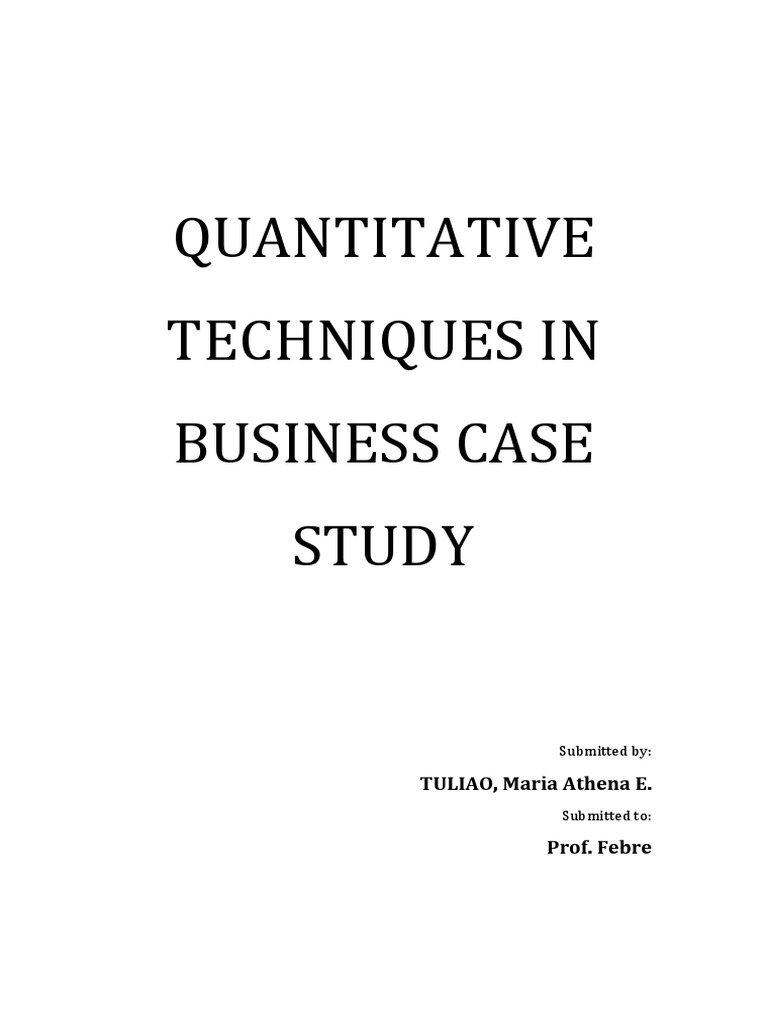 Quantitative Techniques in Business Analysis | PDF | Level Of ...