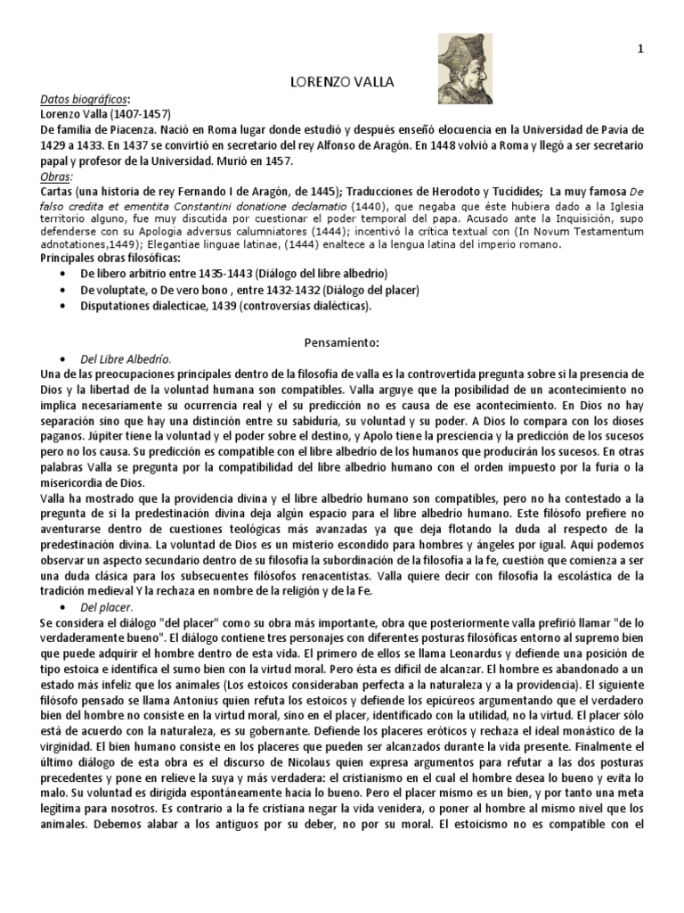 Lorenzo Valla: Humanismo y Filosofía | PDF | Dialéctico | Retórica