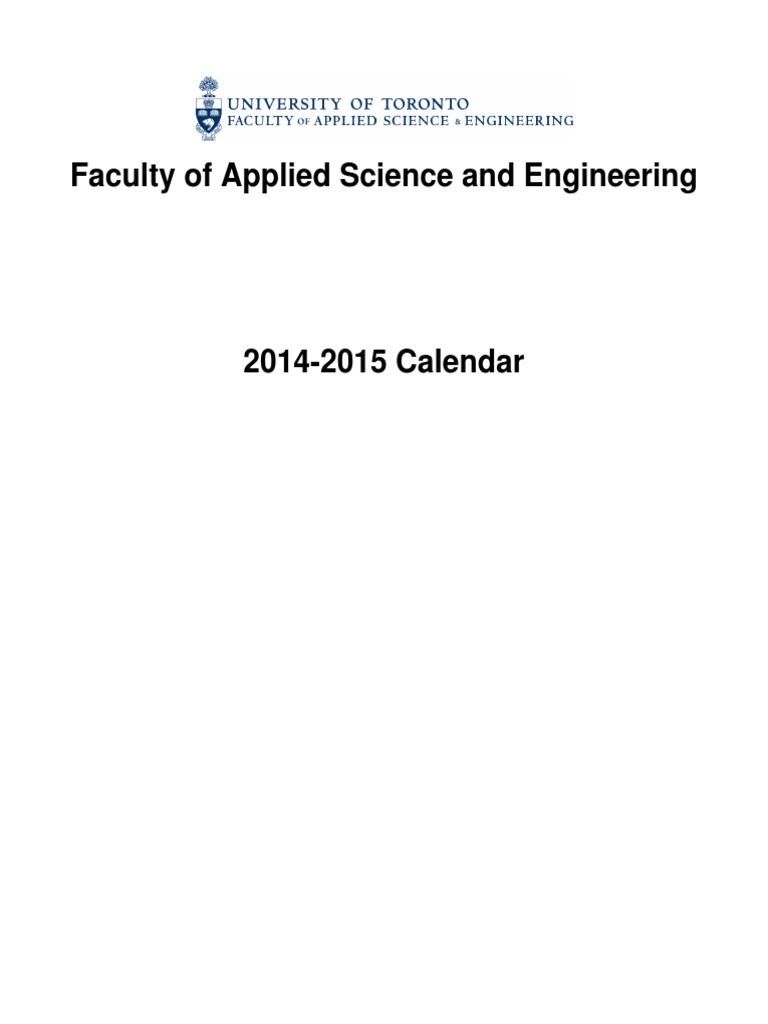 U of T Engineering Calendar 2014-2015 | PDF | Postgraduate Education ...