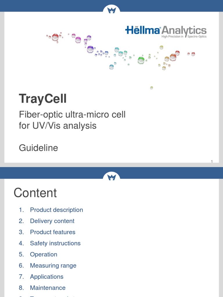 TrayCell Guideline 20130521 en | PDF | Spectrophotometry | Optics