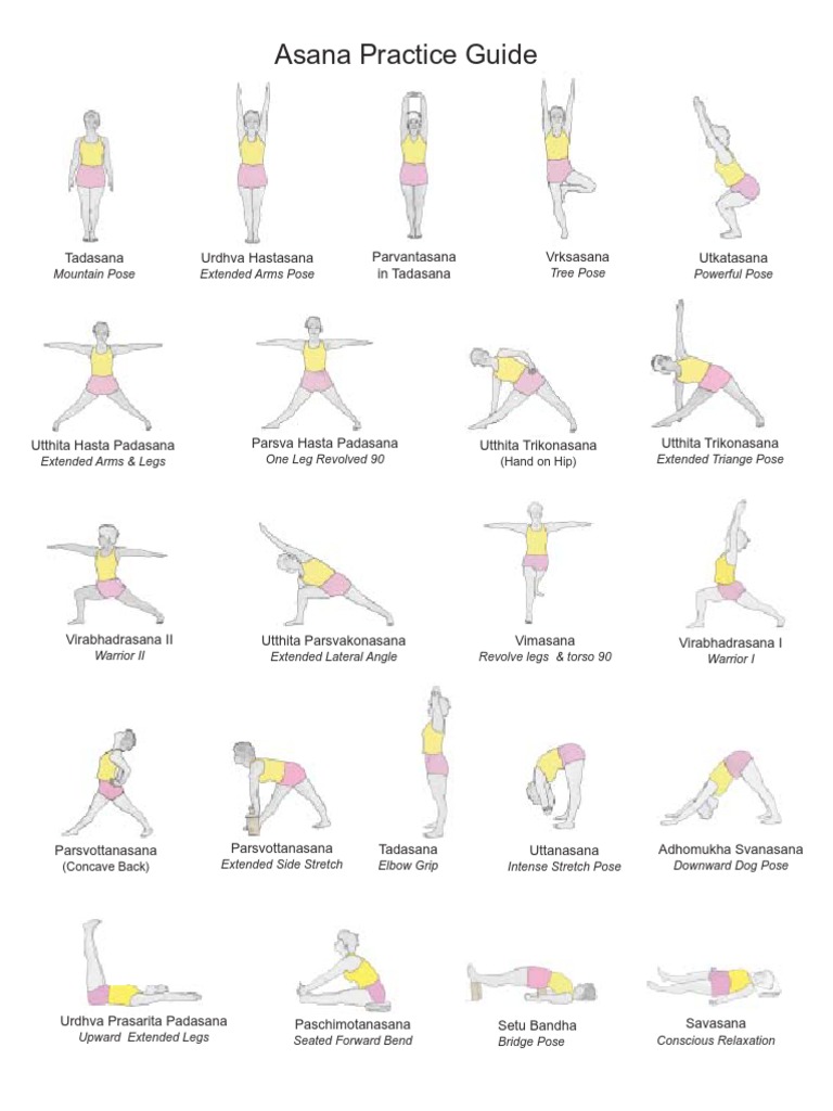 Asana Practice Guide: Key Yoga Poses | PDF | Self-Improvement ...