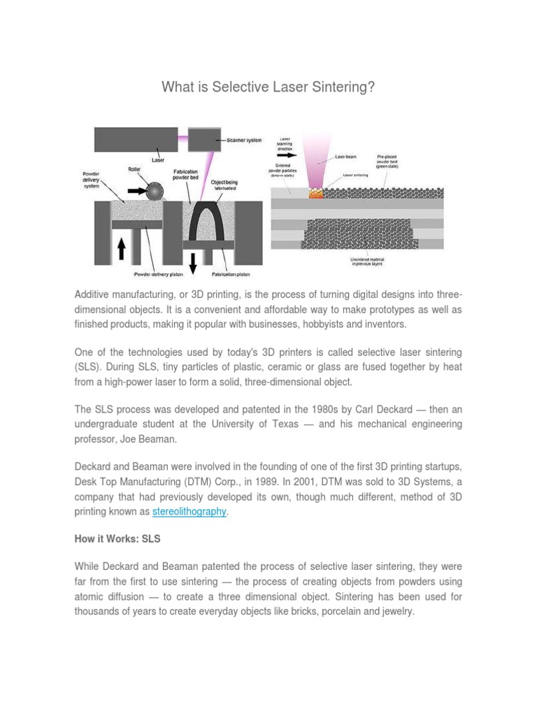 What Is Selective Laser Sintering | PDF | 3 D Printing | Industries