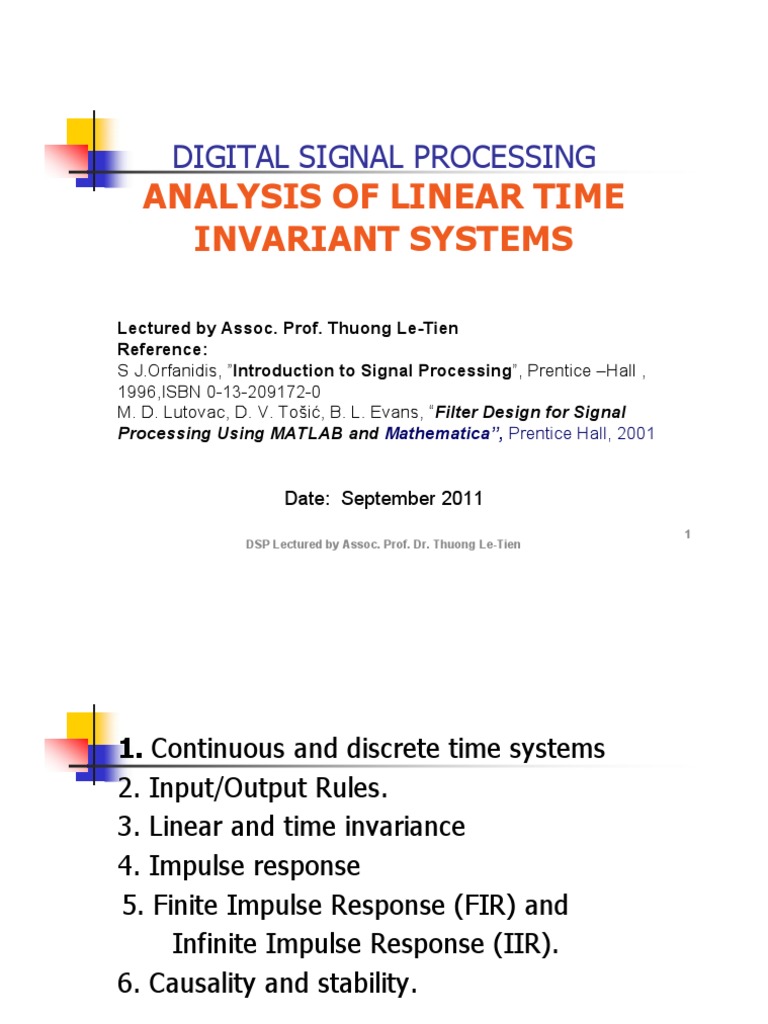 Analysis of Linear Time Invariant Systems | PDF | Digital Signal ...
