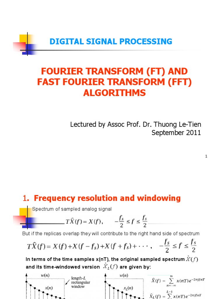 Fourier Transform and Fast Fourier Transform Algorithms | PDF ...