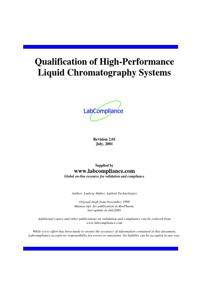 Qualification of HPLC | PDF | High Performance Liquid Chromatography ...