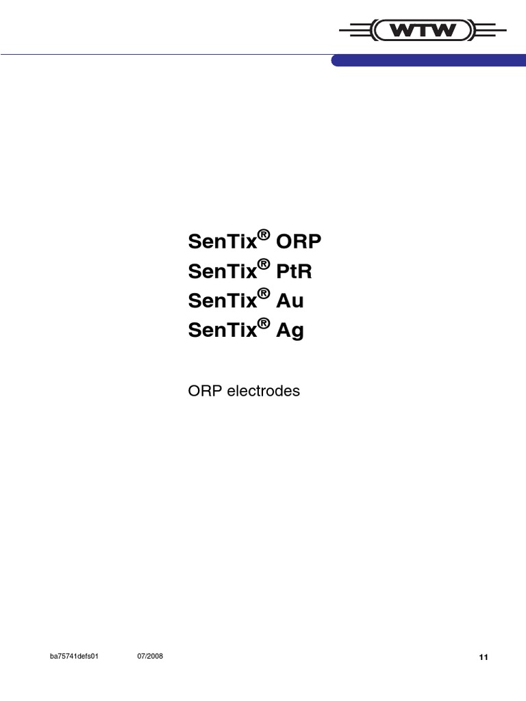 Sentix Orp Sentix PTR Sentix Au Sentix Ag | PDF | Silver | Ph