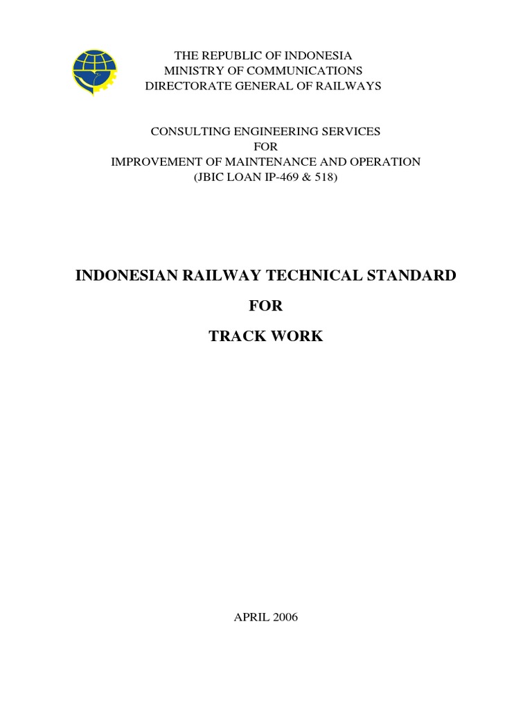 Indonesian Railway Technical Standard on Track Structure Design | PDF ...