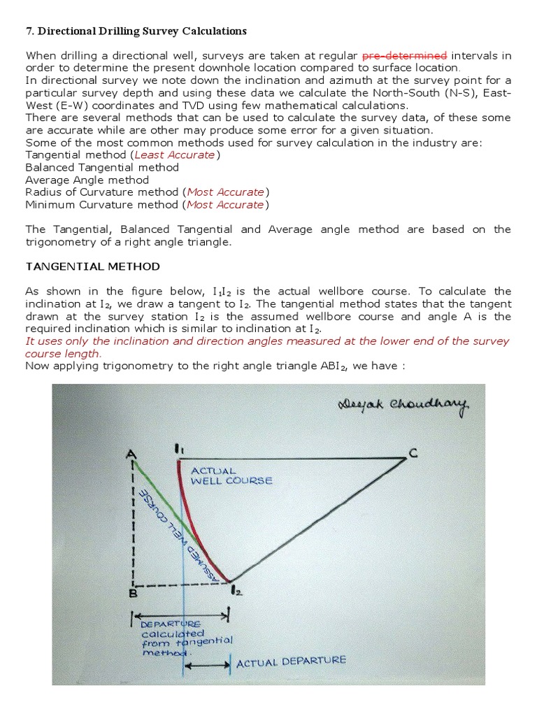 Directional Drilling Survey Calculations | PDF | Surveying | Sine