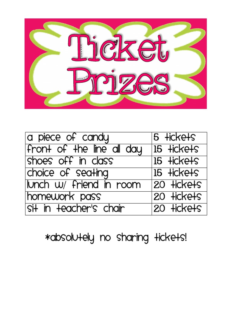 Ticket Prize List | PDF