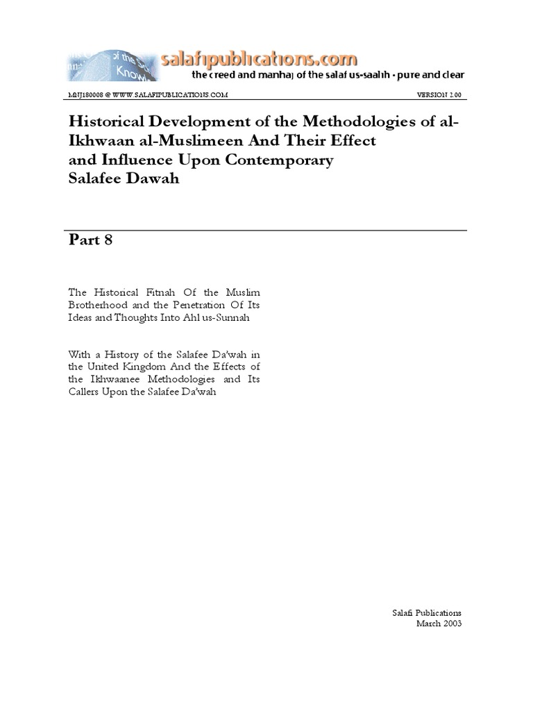 Ikhwan Ul Muslimeen | PDF | Salafi Movement | Muslim Brotherhood