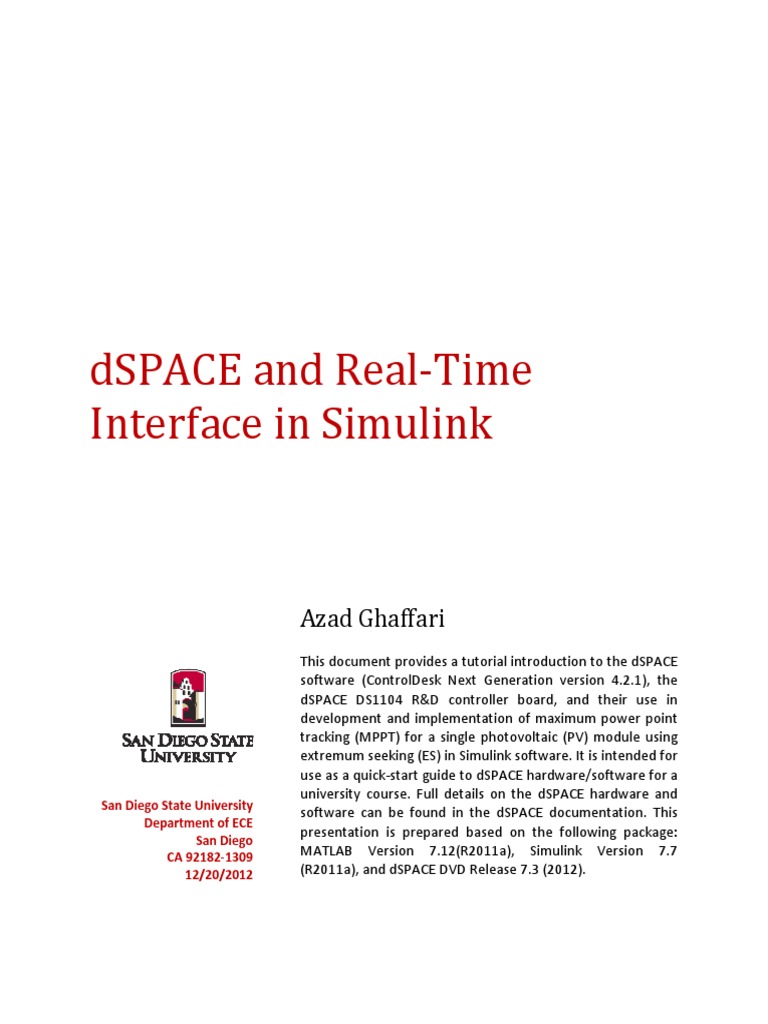 dSPACE Tutorial PDF | PDF | Electrical Engineering | Computer Engineering