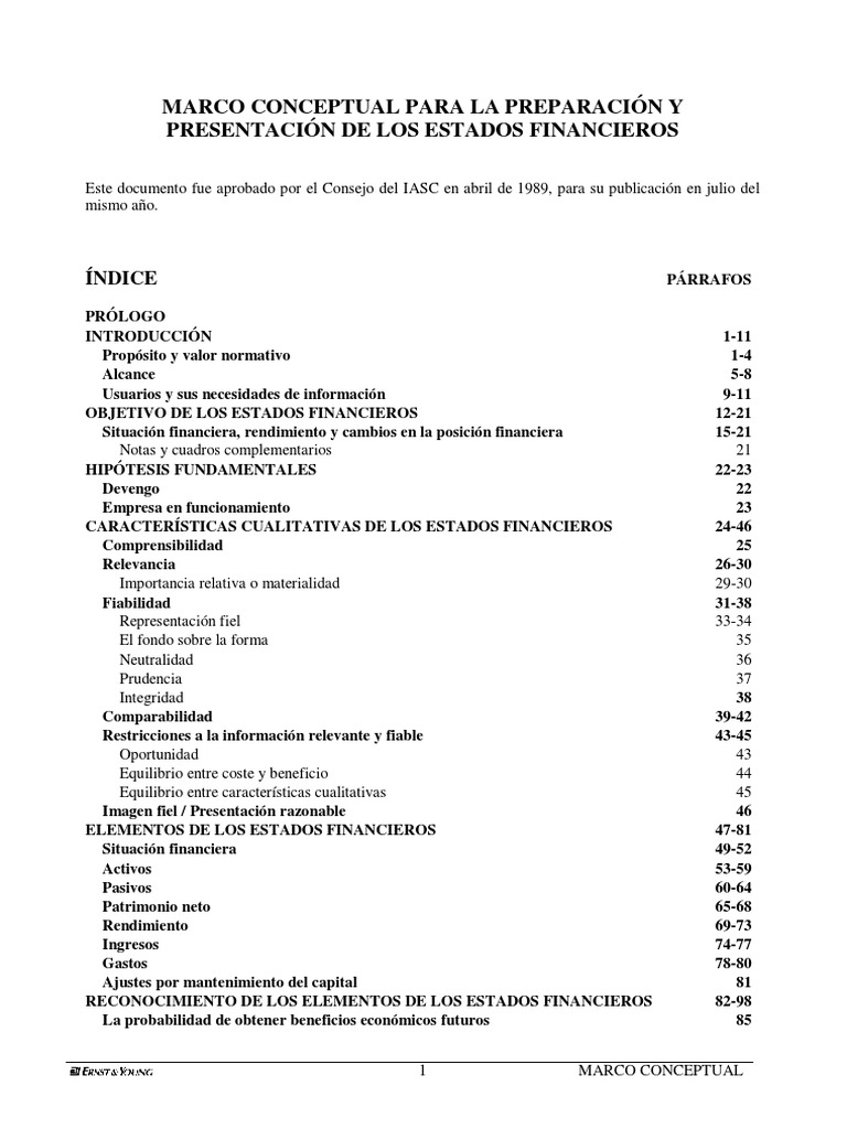 Marco Conceptual para La Preparación y Presentación de EEFF PDF | PDF