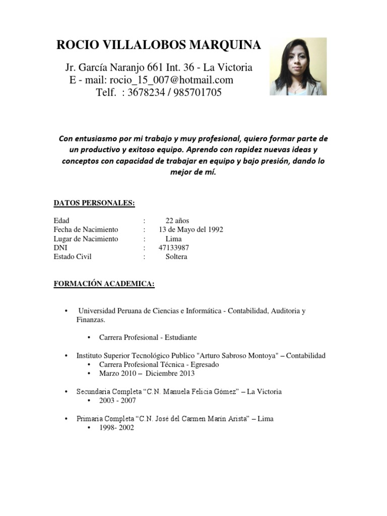 Cv-Rocio Villalobos | PDF