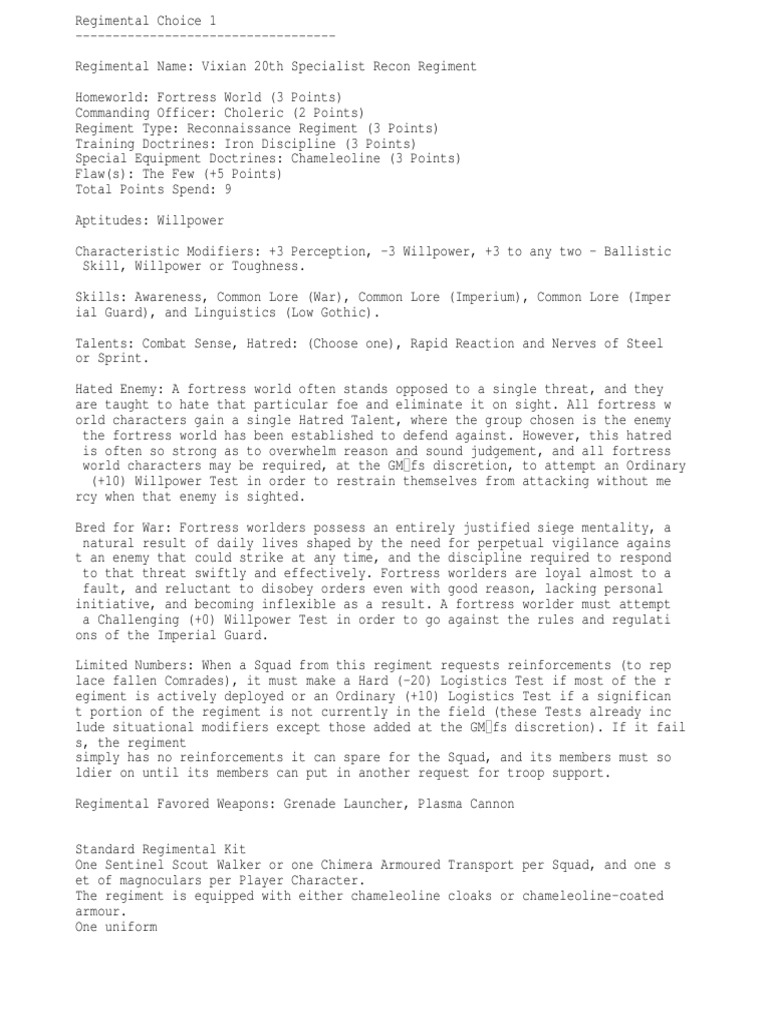 Only War, Regiment 1 | PDF | Regiment | Warfare