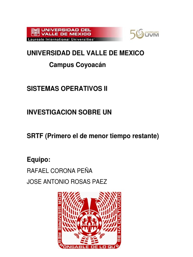 SRTF Sistemas Operativos | PDF | Sistema operativo | Programación ...