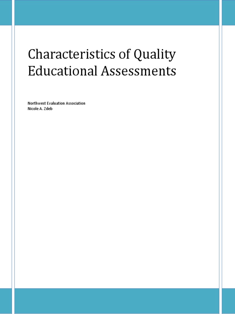 Characteristics of Quality Assessments | PDF | Educational Assessment ...