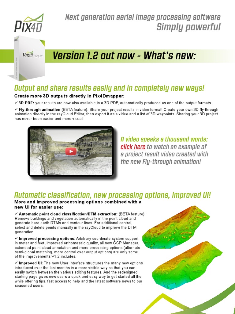 Pix4Dmapper V1.2: New Features Unveiled | PDF | User Interface ...