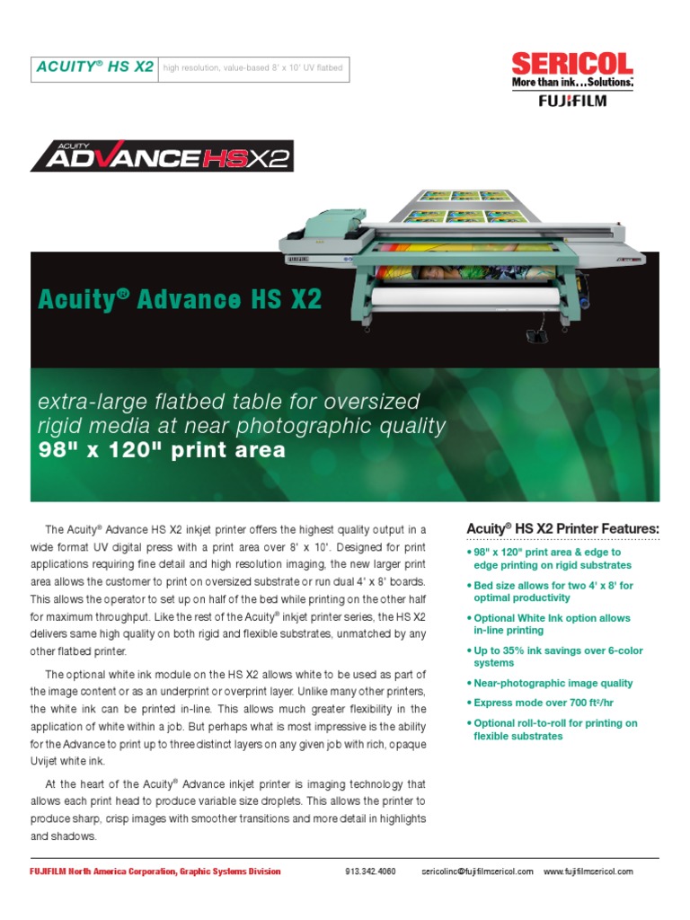 Acuity Advance Hs X 2 | PDF | Printer (Computing) | Media Technology