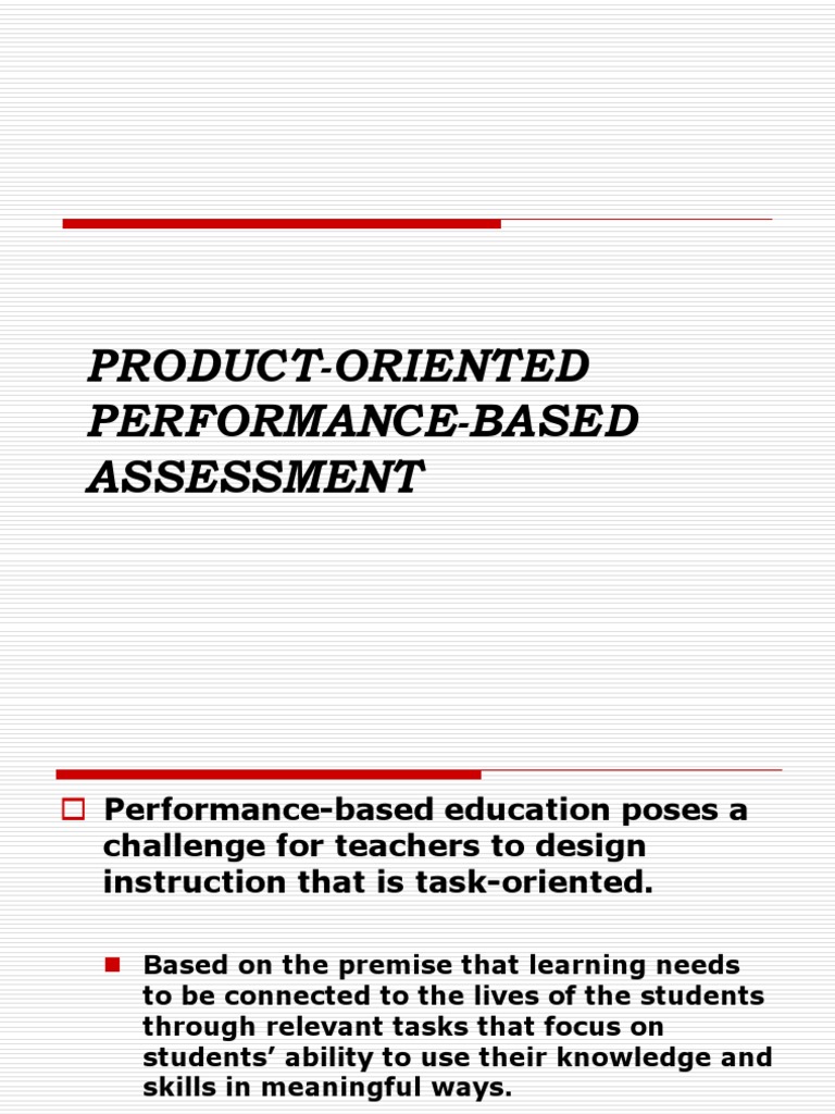 Product Oriented Performance Based Assessment | Download Free PDF | Rubric (Academic ...