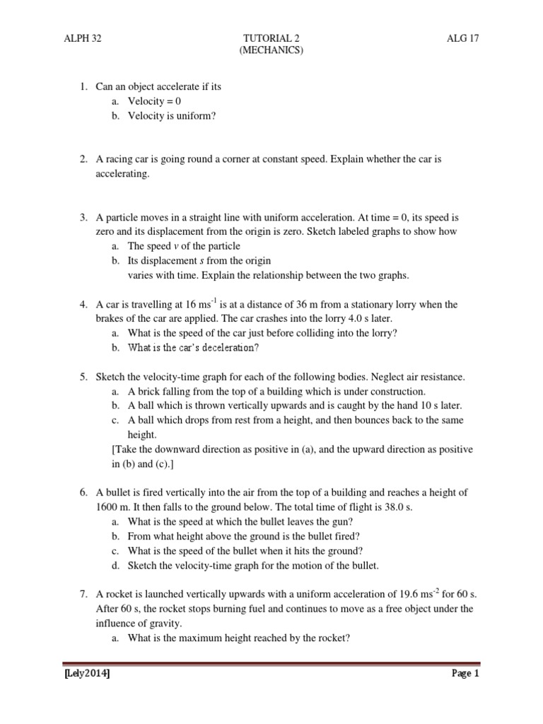 Physics Mechanics Problems | PDF