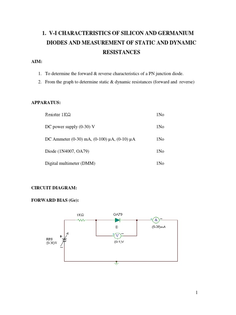 Osmania University BE 2/4 Electronic Devices Lab Manual | PDF ...