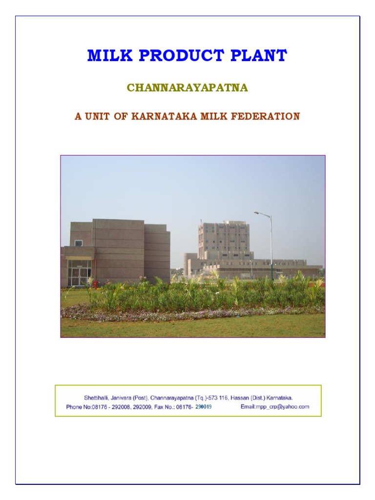 Milk Production Plant | PDF