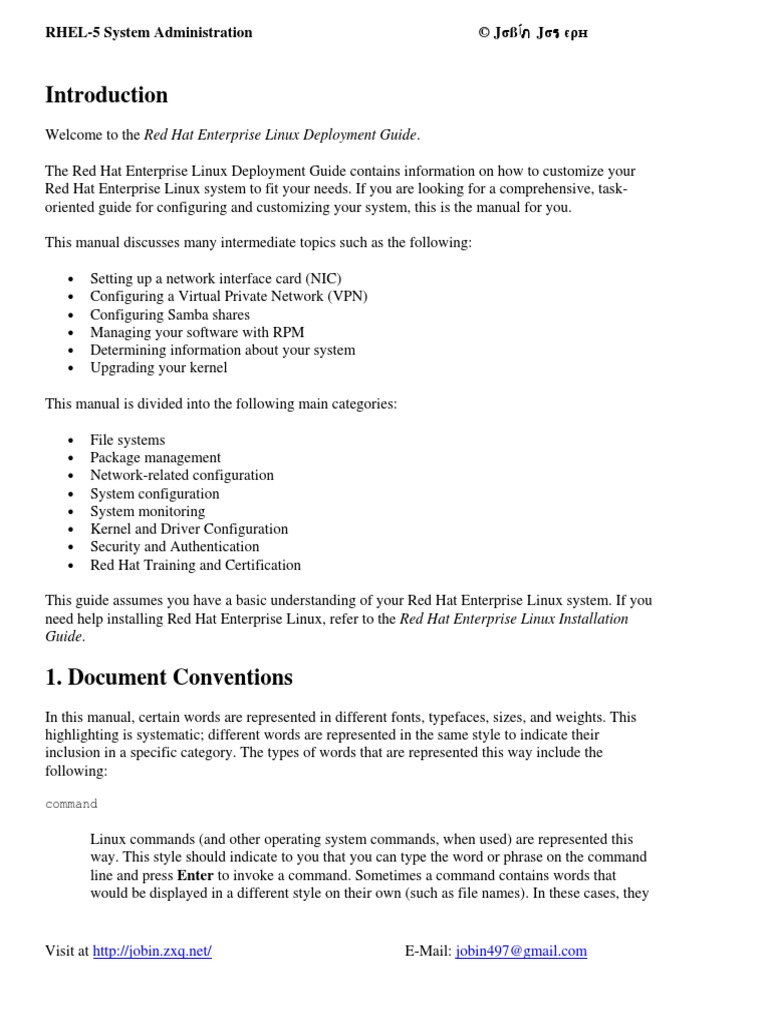 System Administration Books - Red Hat Enterprise Linux 5 | PDF | File ...