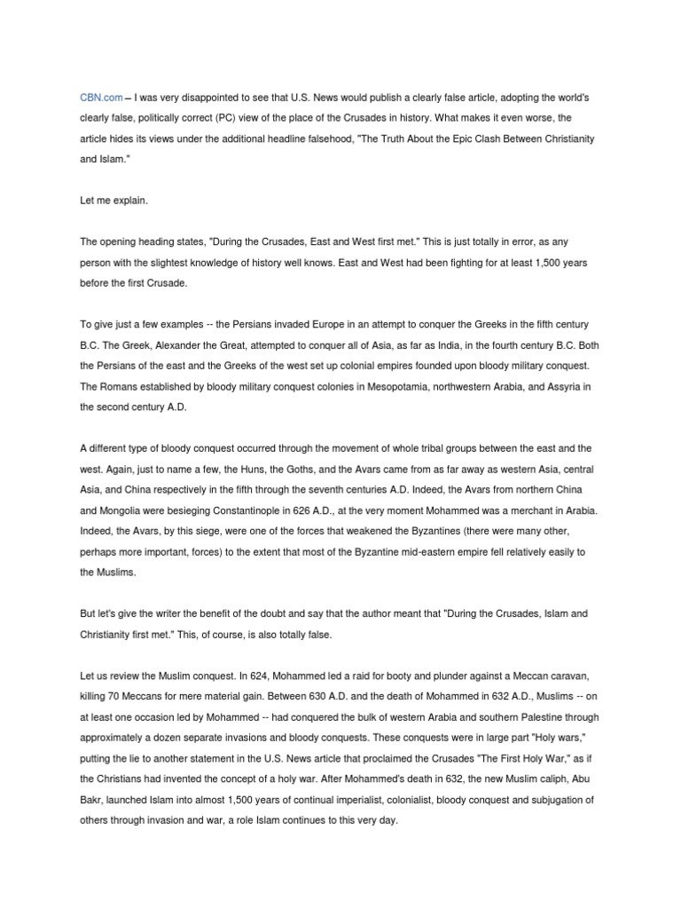 1400 Years of Christian Islamic Struggle An Analysis | PDF | Jerusalem ...