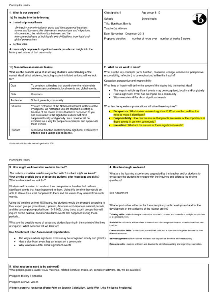 Unit 4 Where We Are in Place and Time Grades 3 4 Sy 2013-2014 | PDF ...