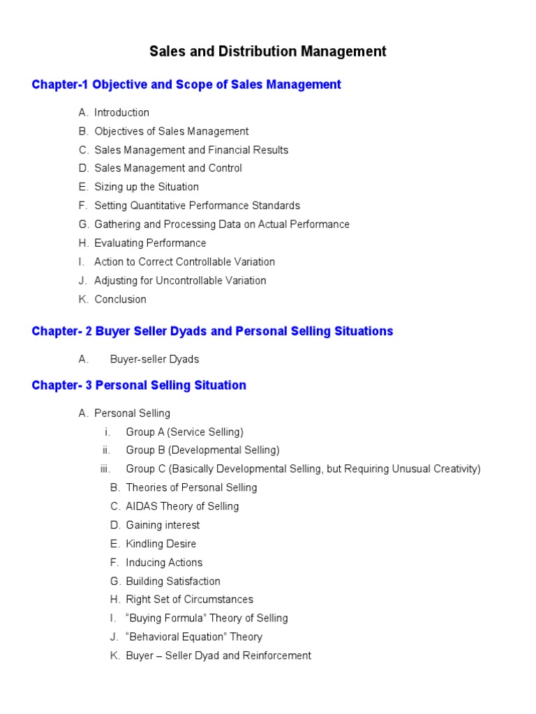 Sales and Distribution Management | PDF | Sales | Forecasting