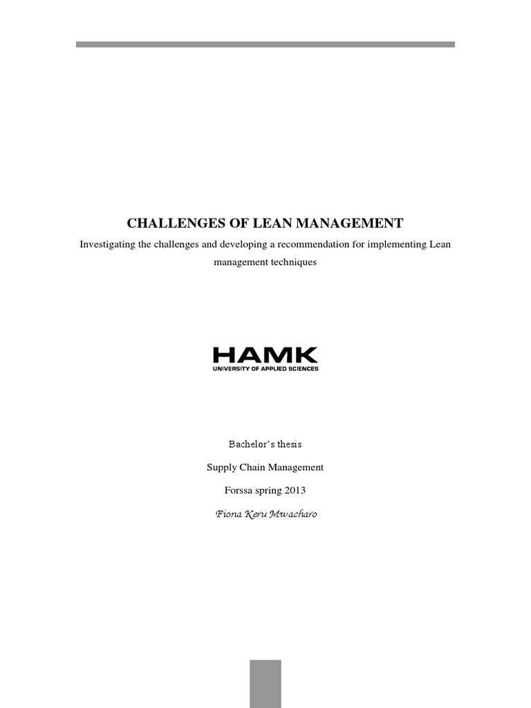Challenges of Lean Management | PDF | Lean Manufacturing | Qualitative Research
