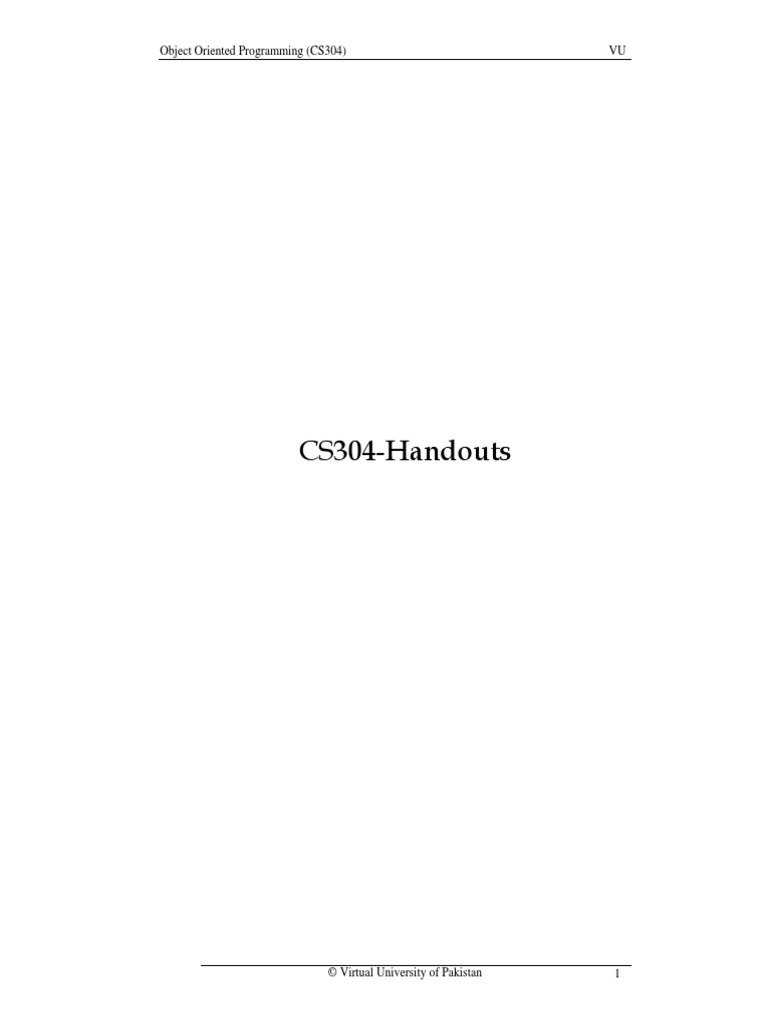 Object Oriented Programming Handouts | PDF | Method (Computer ...