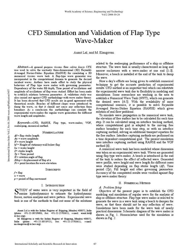 CFD Simulation of Flap Type Wave-Maker | PDF