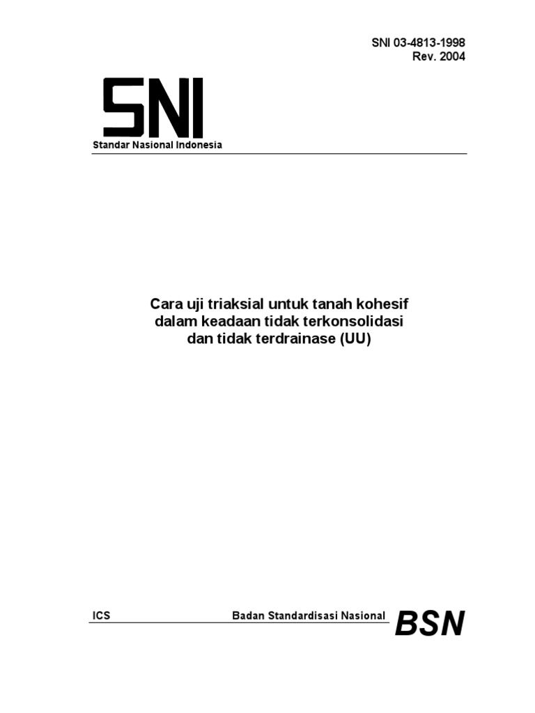 SNI Uji Triaxial | PDF