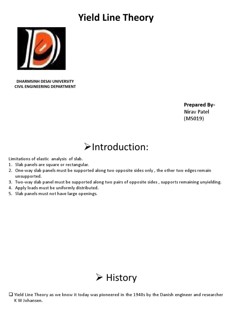 Yield Line Theory: Prepared by | PDF | Yield (Engineering) | Line (Geometry)