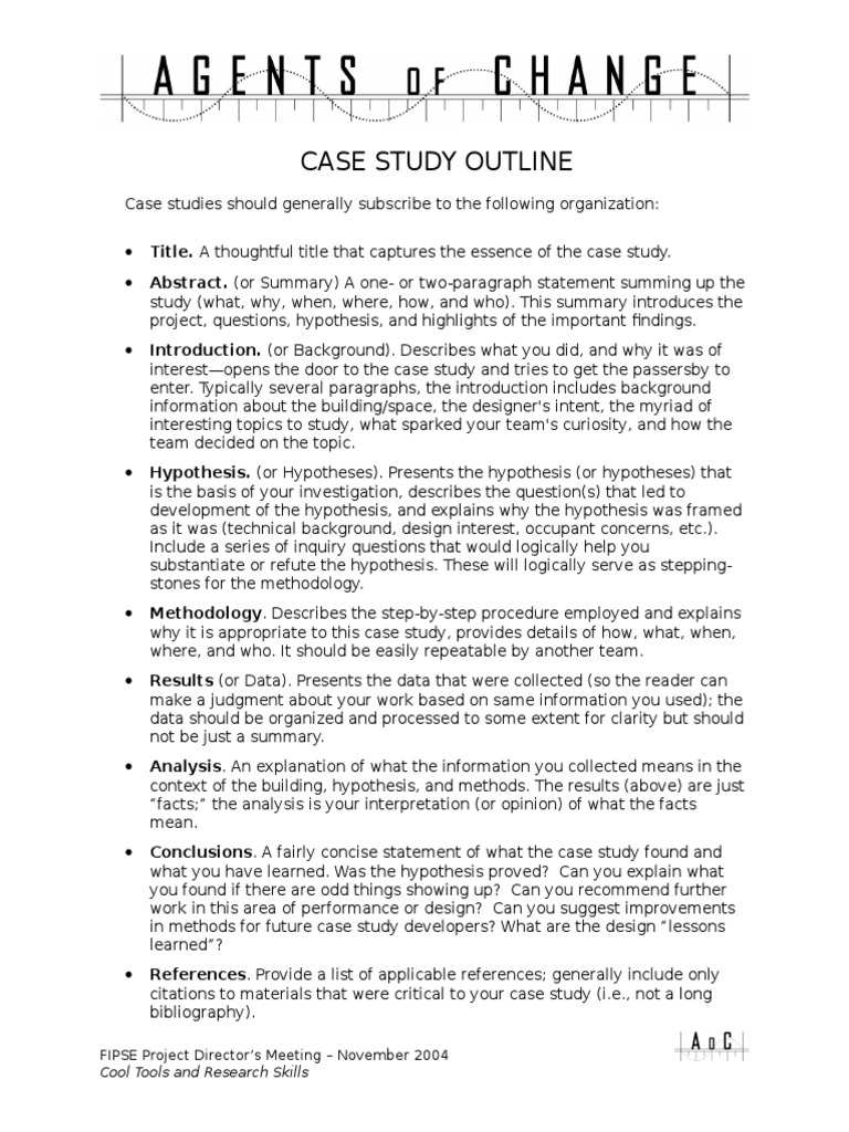 Case Study Outline | PDF | Methodology | Cognitive Science