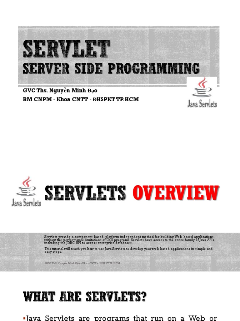 GVC Ths. Nguy ễn Minh Đạo Bm Cnpm - Khoa Cntt - Đhspkt Tp.Hcm | PDF | Java Servlet | Java ...